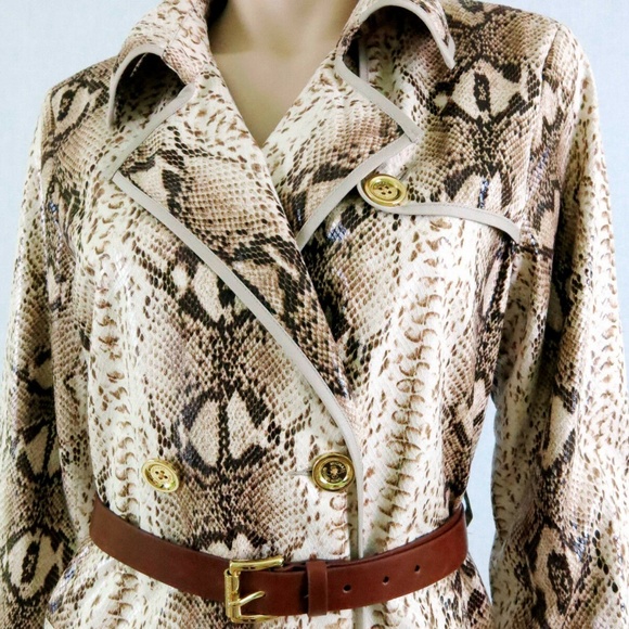 Michael Kors | Jackets & Coats | Michael Kors Snake Print Trench Coat ...